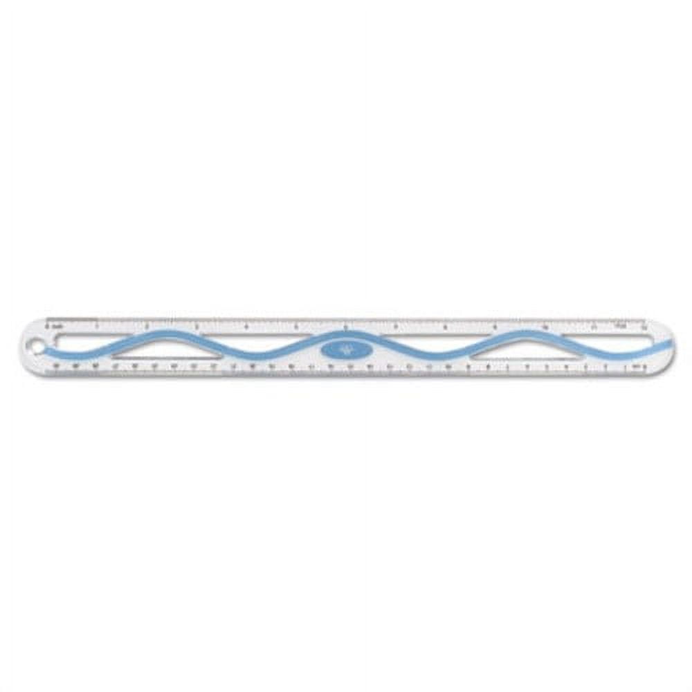 12" Plastic Wave Ruler, Standard/Metric, Blue - Walmart.com