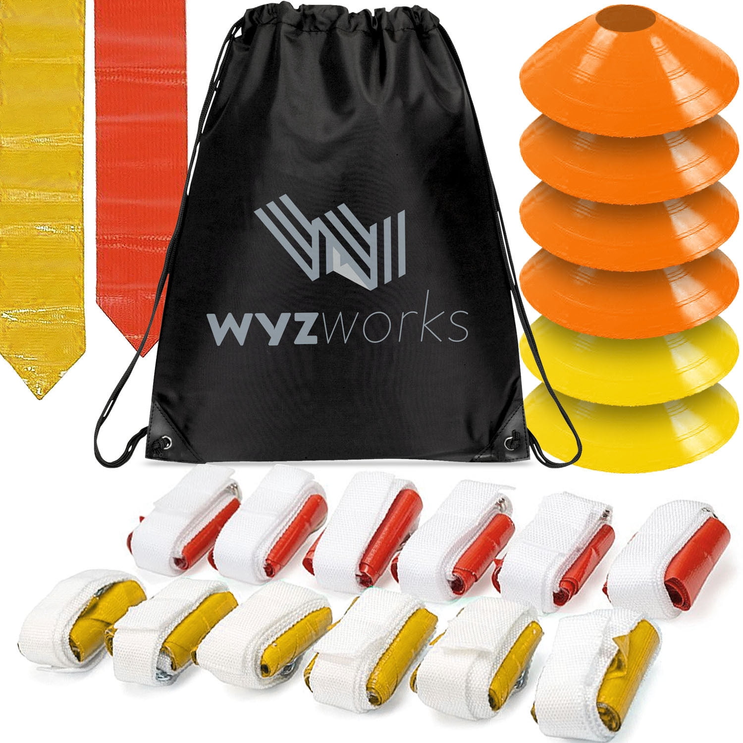 12 Player 3 Flag Football Kit Set - 12 Belts with 36 Flags [ 18 RED ...