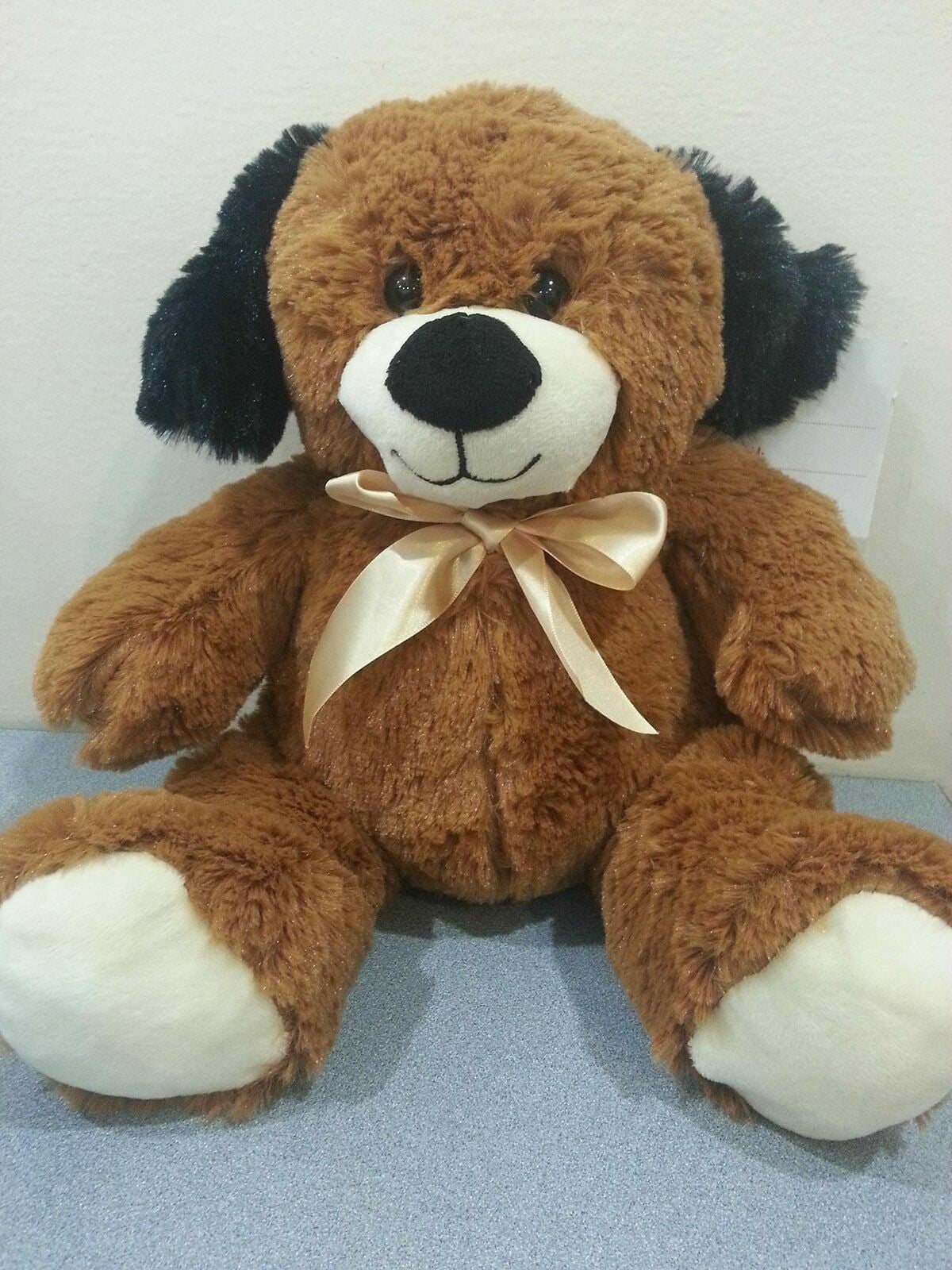 12" Plush Stuffed Animal Brown and Black Puppy Dog - Walmart.com