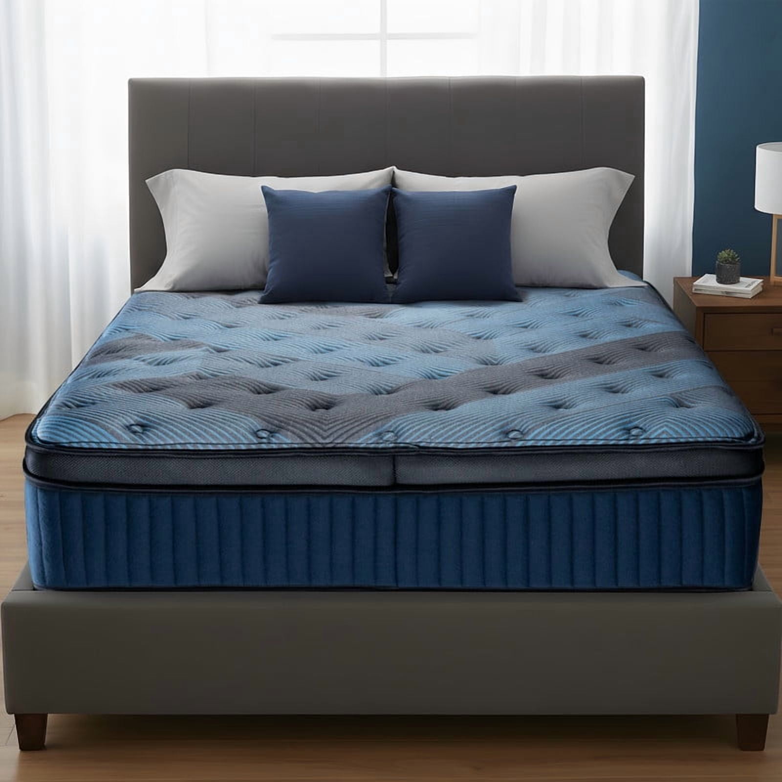 12" Plush Twin Hybrid Mattress with Plush Comfort Foam & Individually ...