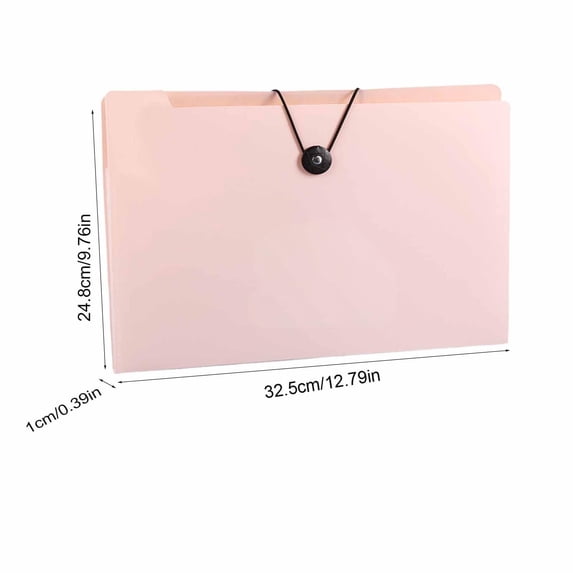 12 Pocket Accordion File Folder A4 Document Organizer Pink Plastic ...