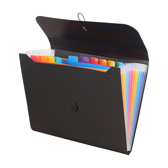 12-Pocket Accordion File Organizer, A4 Expanding File Folder with Label ...