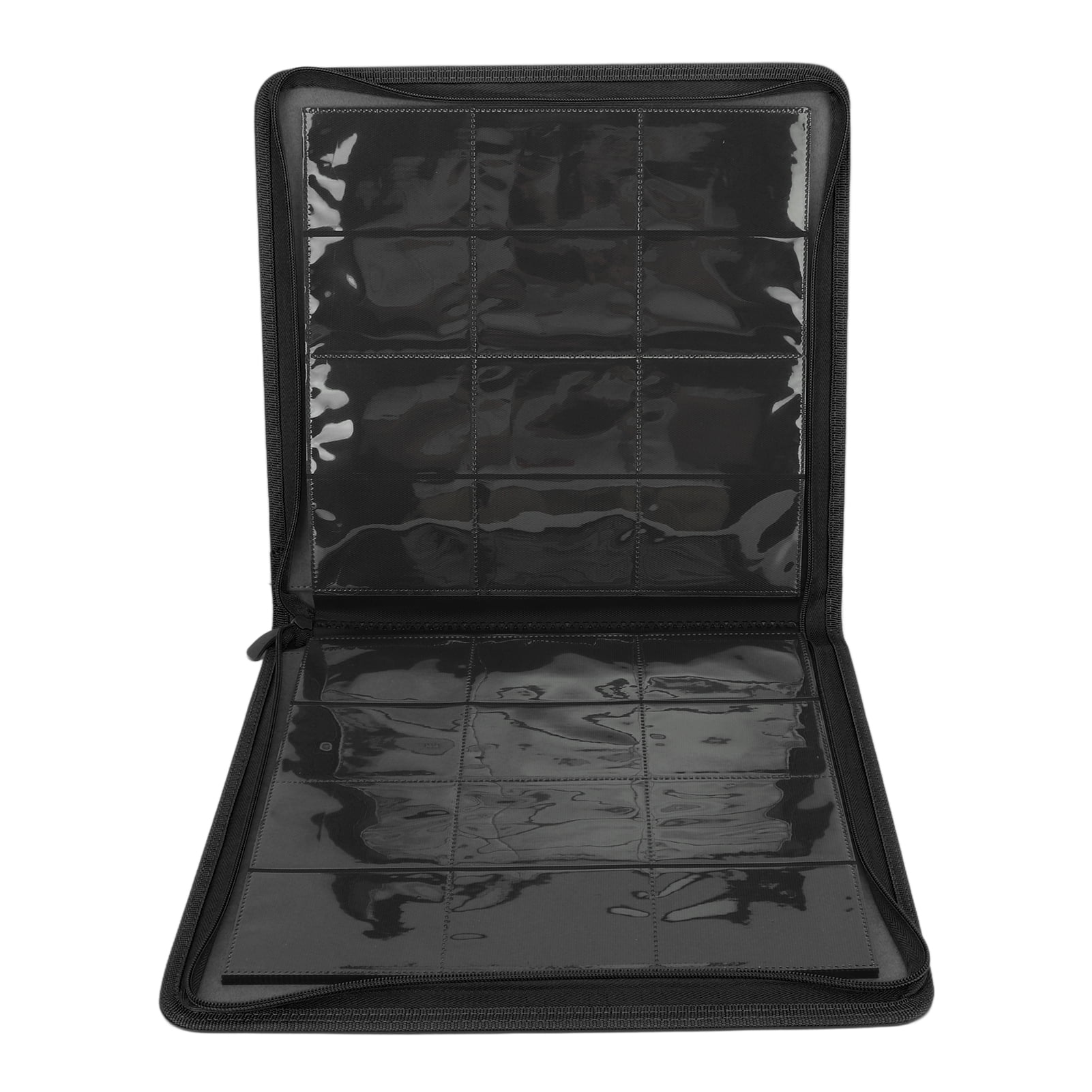 12 Pocket Card Binder Holder PU Leather 480 Side Loading Pocket Binder ...