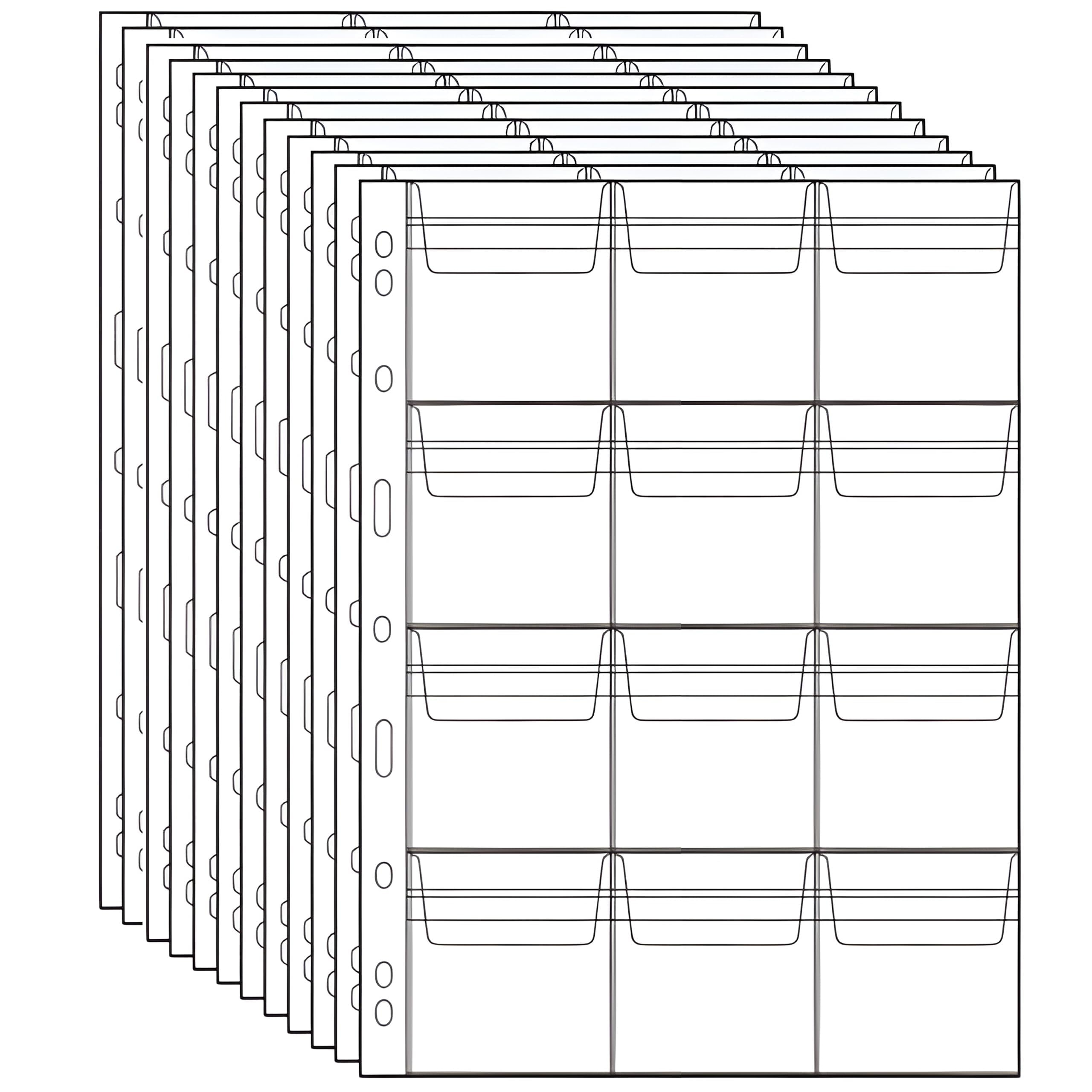 12 Pocket Coin Pages, 10 Sheets Plastic Coin Holders Stamp Collector ...