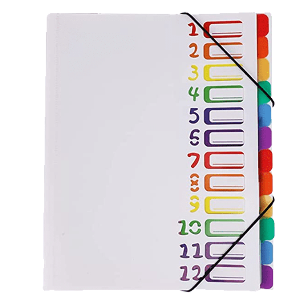 12 Pocket Expanding File Folder with Rainbow File Folders Organizer ...