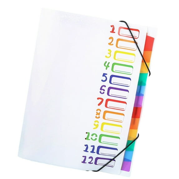 12 Pocket Expanding File Organiser Sorting Folder Letter Size Document ...