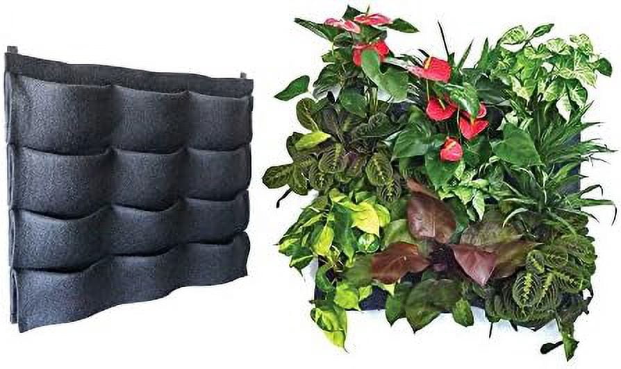 12-Pocket Living Wall Planting Modular Vertical Garden System - Rigid ...