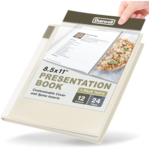 12-Pocket Presentation Binder with Plastic Sleeves (24 Viewable Pages ...