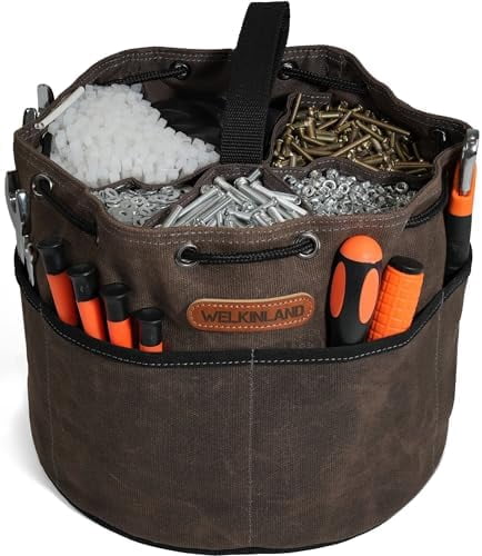 12-Pockets Canvas Screw Bags, Heavy-Duty screws pouch, StandUp ...