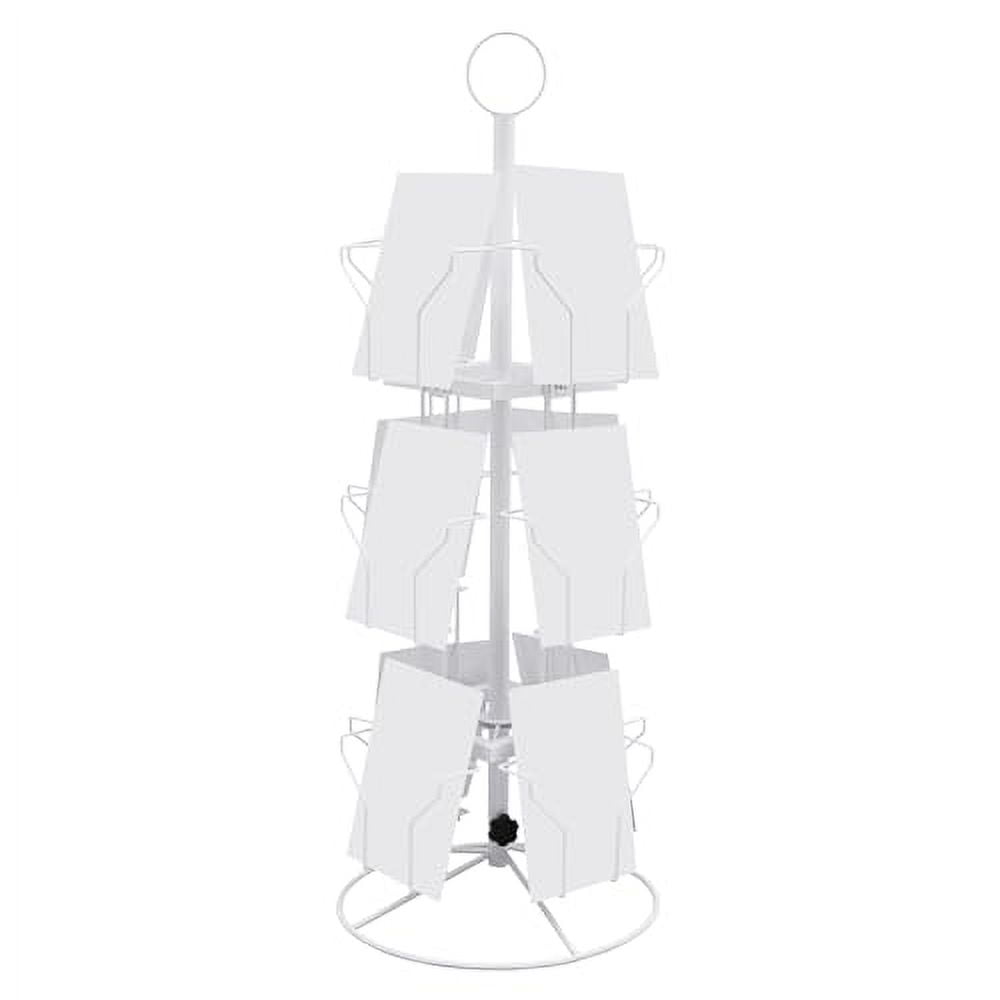 12 Pockets Rotating Greeting Card Rack, 3 Tier Metal Rotating Card ...