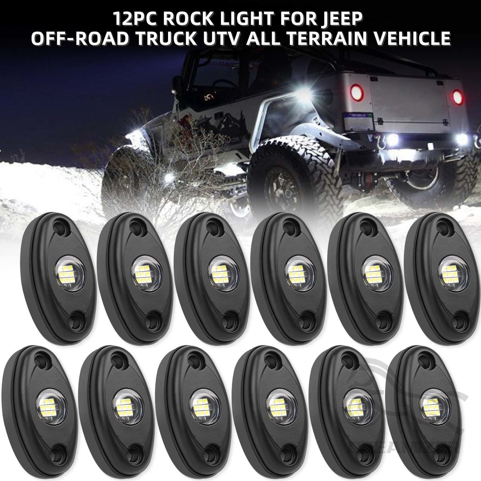 12 Pods LED Rock Lights, Ampper Waterproof LED Neon Underglow Light for ...