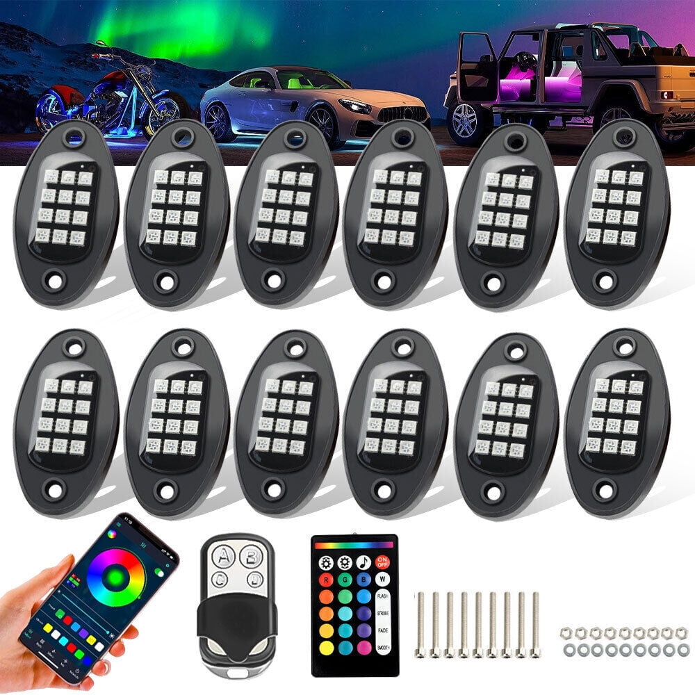 12 Pods RGB LED Rock Lights with APP Remote Control,DFITO Underglow ...