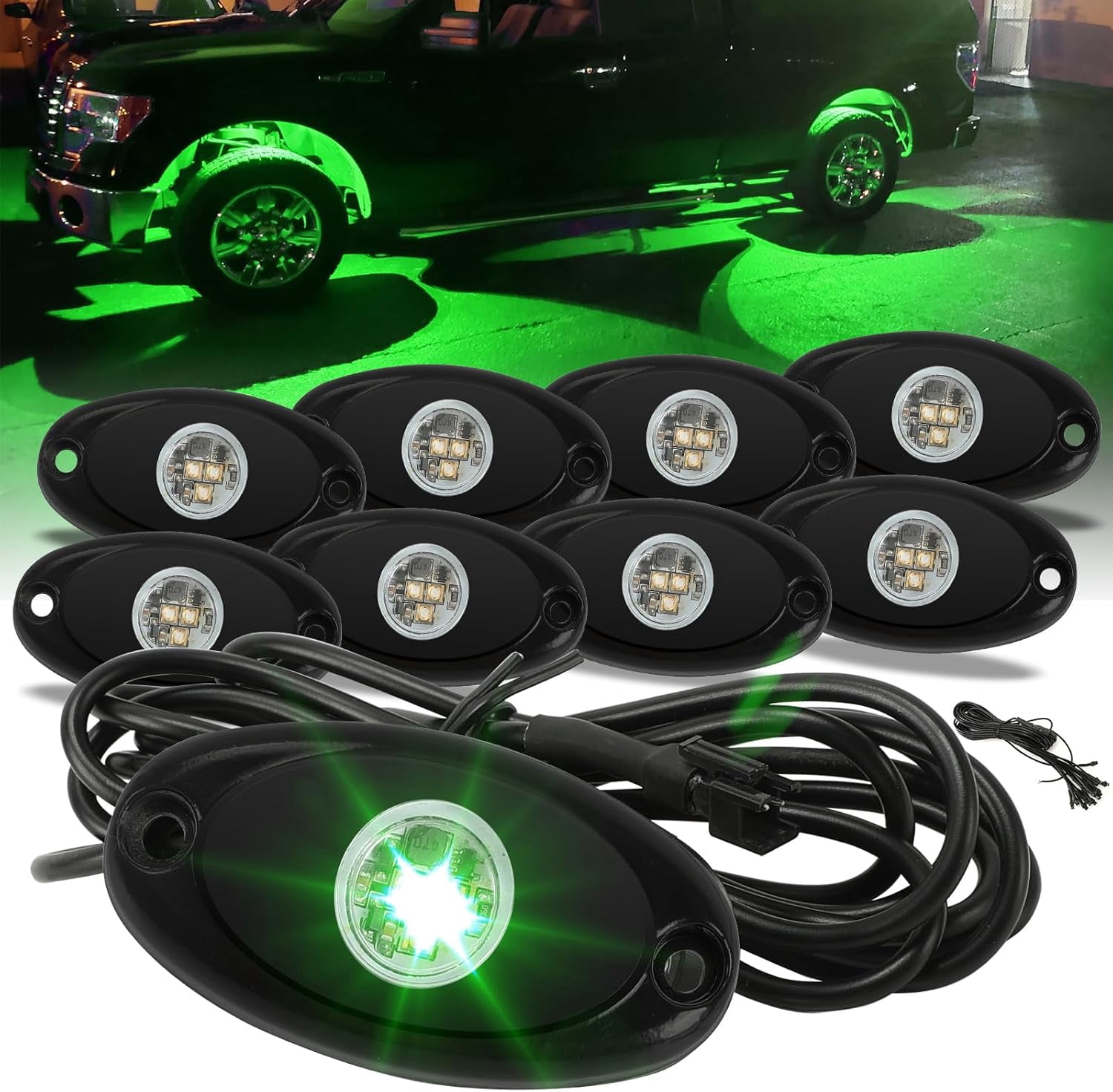 12 Pods White Rock Lights 6000K Pure White Underglow Light Wheel Wheel ...