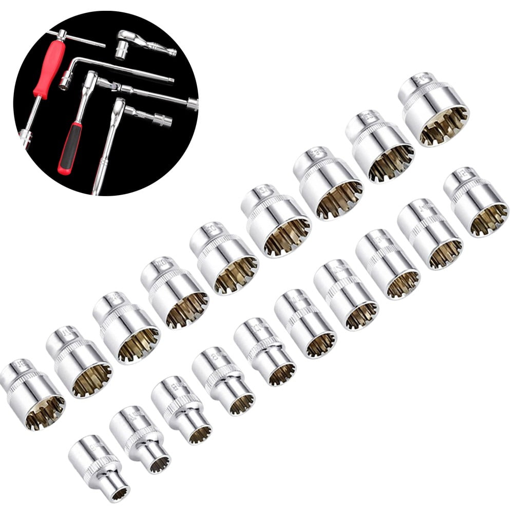 12 Point 12 Point Socket Bit Mirror Short Socket Head 3/8Inch Drive ...