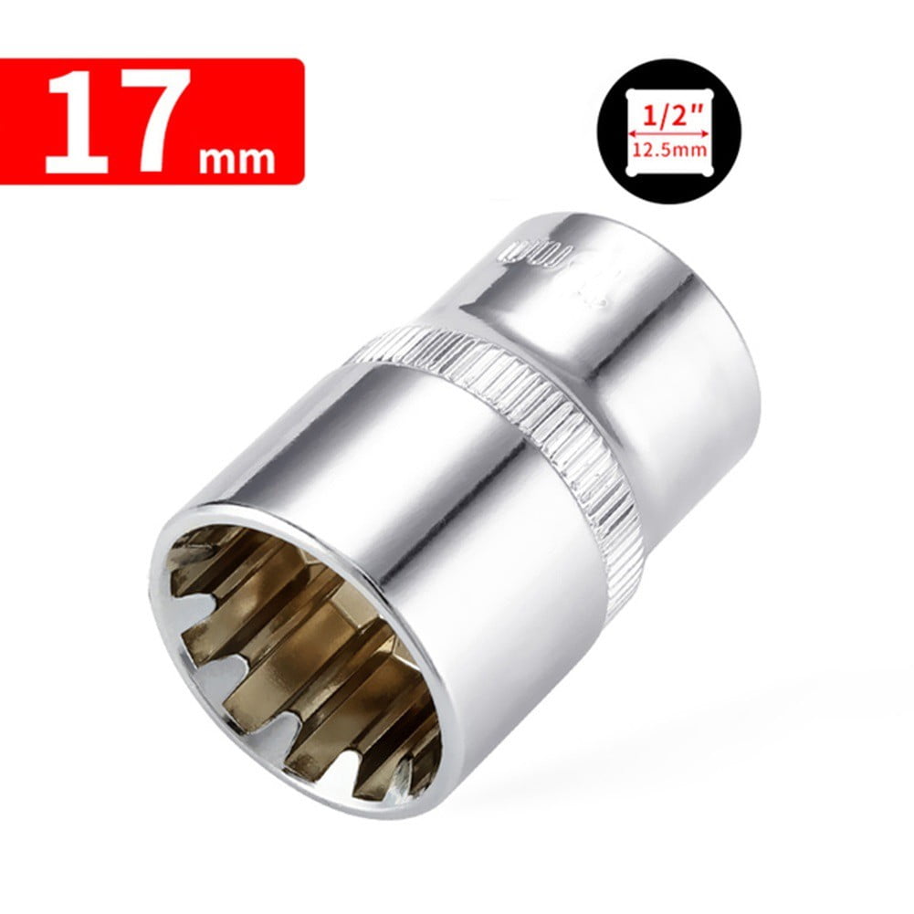 12 Point Mirror Short Socket Head 1/2Inch Drive Torx Bit Ratchet Wrench ...