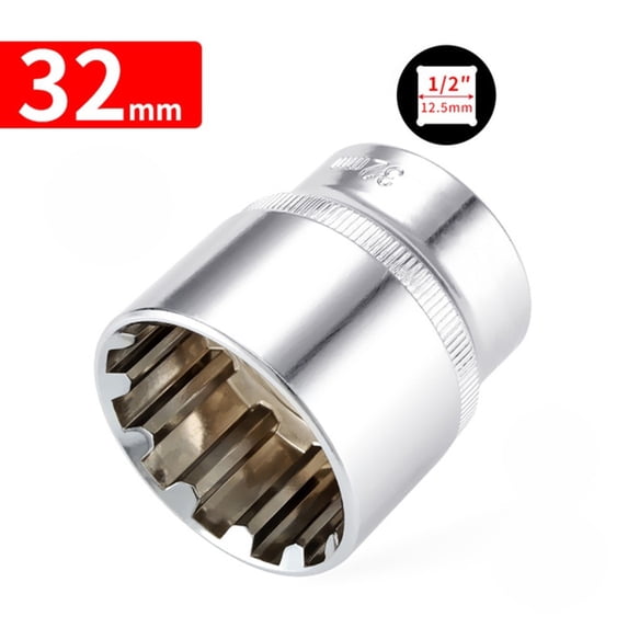 12 Point Mirror Short Socket Head 1/2Inch Drive for Torx Bit Ratchet ...