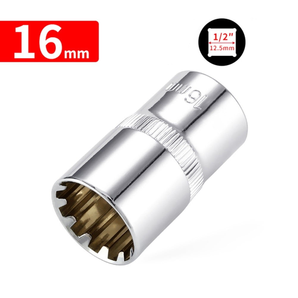 KAJOVE 12 Teeth Shape Universal Socket Head Anti-rust Mirror 1/2 Inch ...