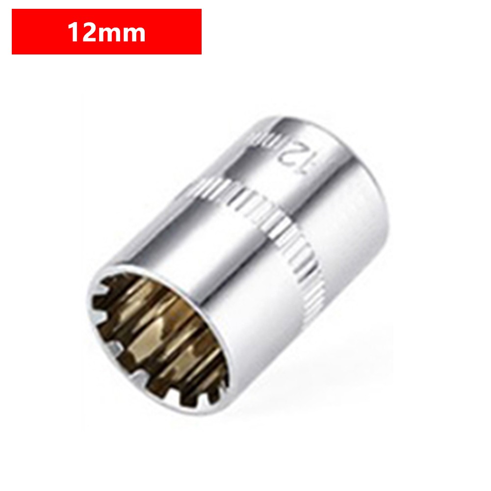 12 Point Mirror Short Socket Head 1/4 Drive Torx Bit Ratchet Wrench ...