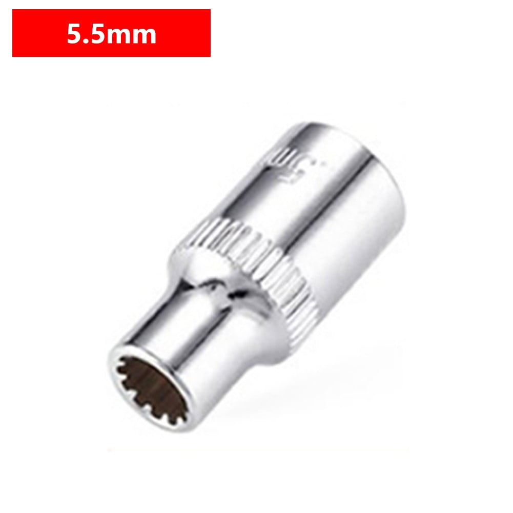12 Point Mirror Short Socket Head 1/4 Drive Torx Bit Ratchet Wrench ...