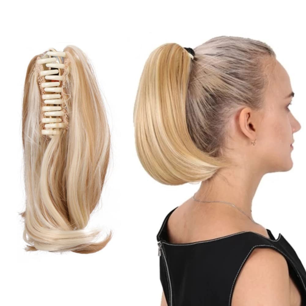 12'' Ponytail Extensions Short Curly Ponytail Claw Clip Synthetic ...