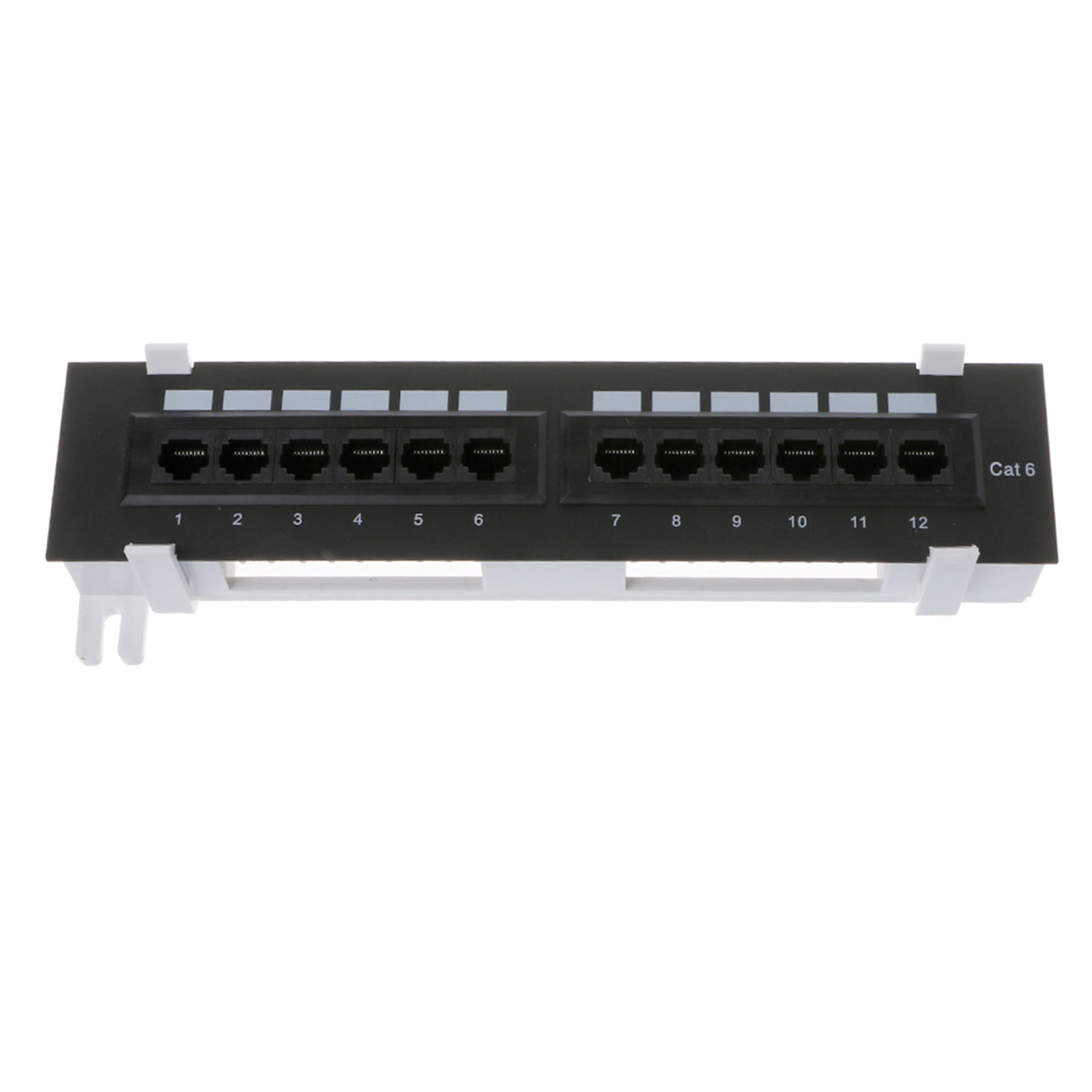 12 Port CAT6 Patch Panel RJ45 Networking Wall Mount Rack Mount Bracket ...