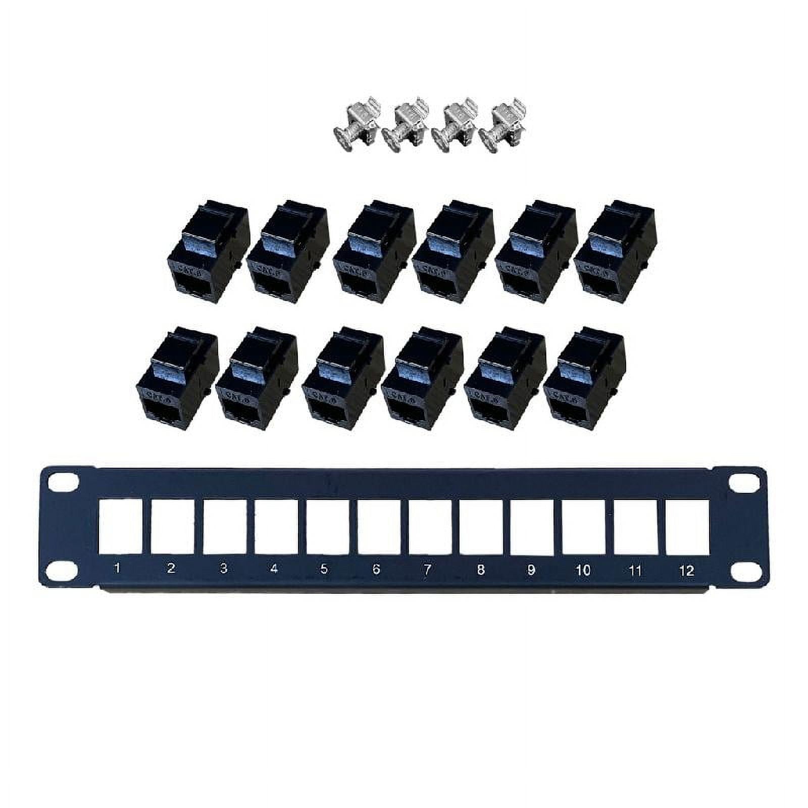 12-Port CAT6 Shielded Patch Panel 10G Ready Metal Housing Color-Coded ...