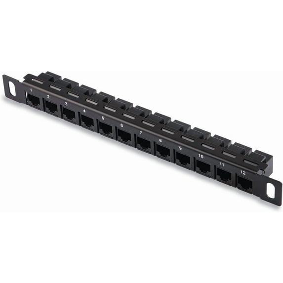 12 Port Patch Panel, 10inch 0.5U CAT6 Network Patch Panel for DeskPi ...