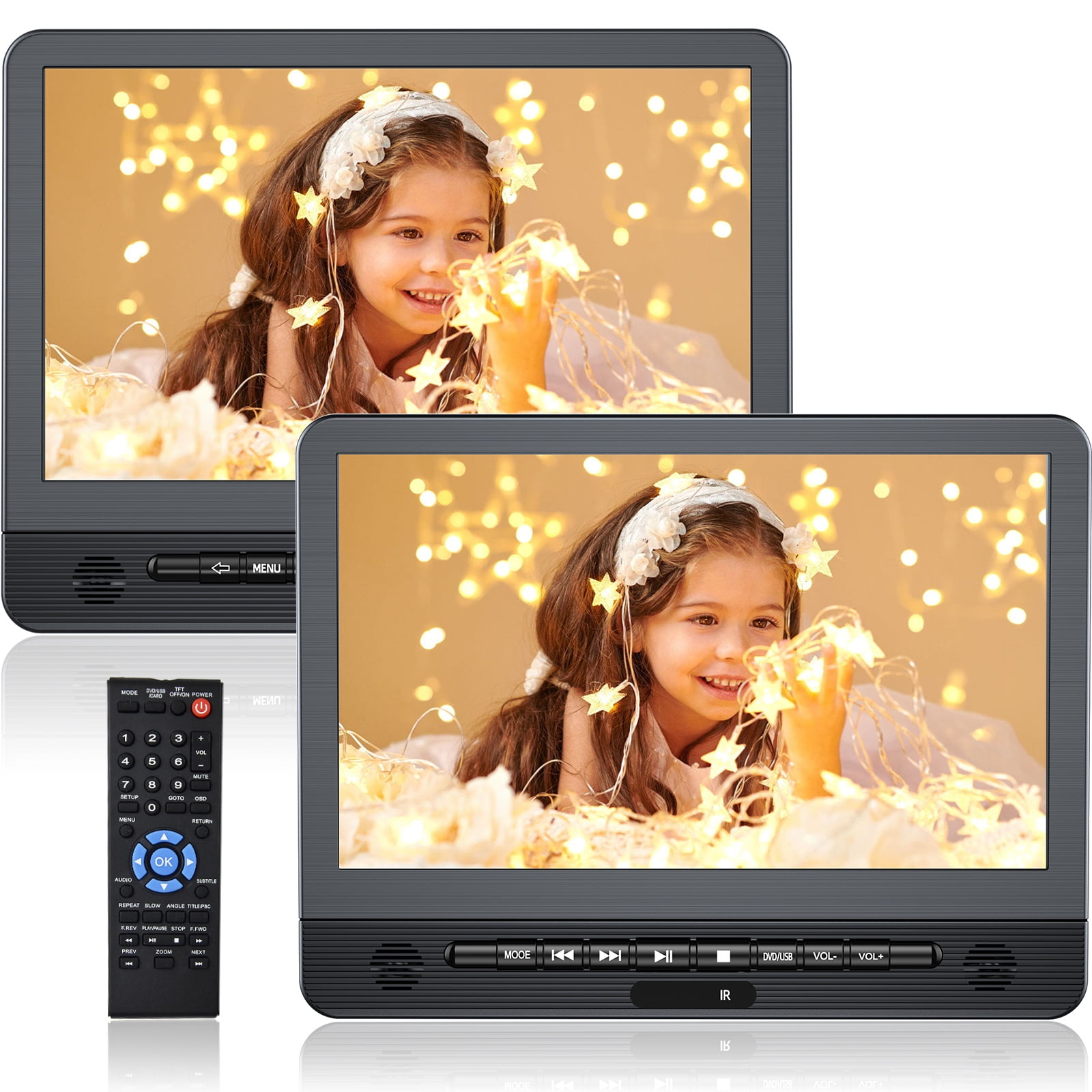 12" Portable DVD Player for Car, DESOBRY Car DVD Player Dual Screen ...