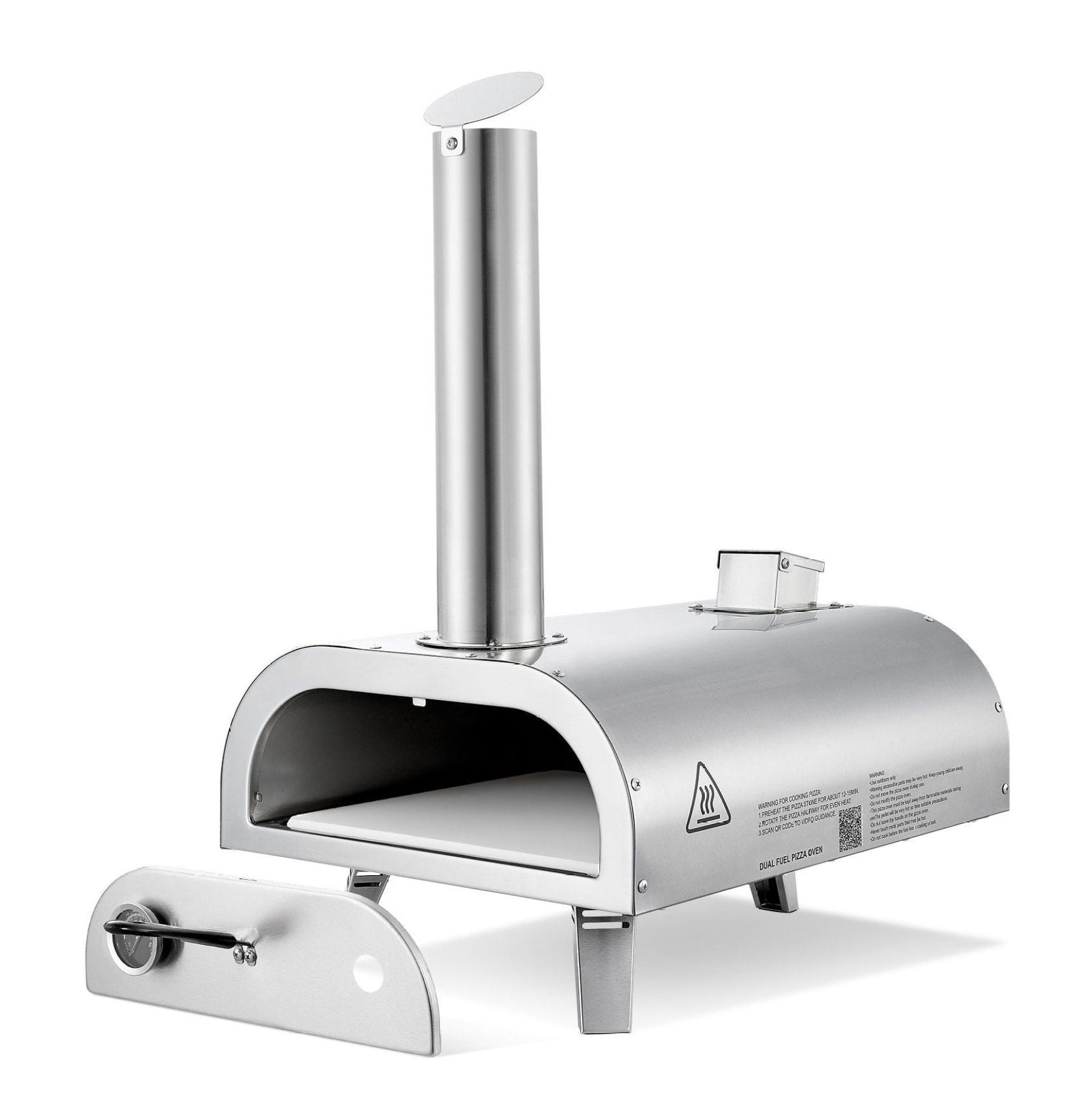 12" Portable Pizza Oven - Dual Fuel Outdoor Pizza Oven for Camping ...