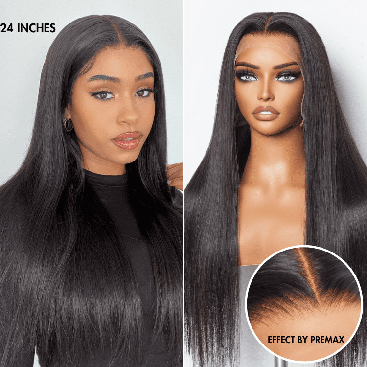 12” PreMax Wigs, Super Natural Hairline, Silky Straight Glueless 13x4 ...
