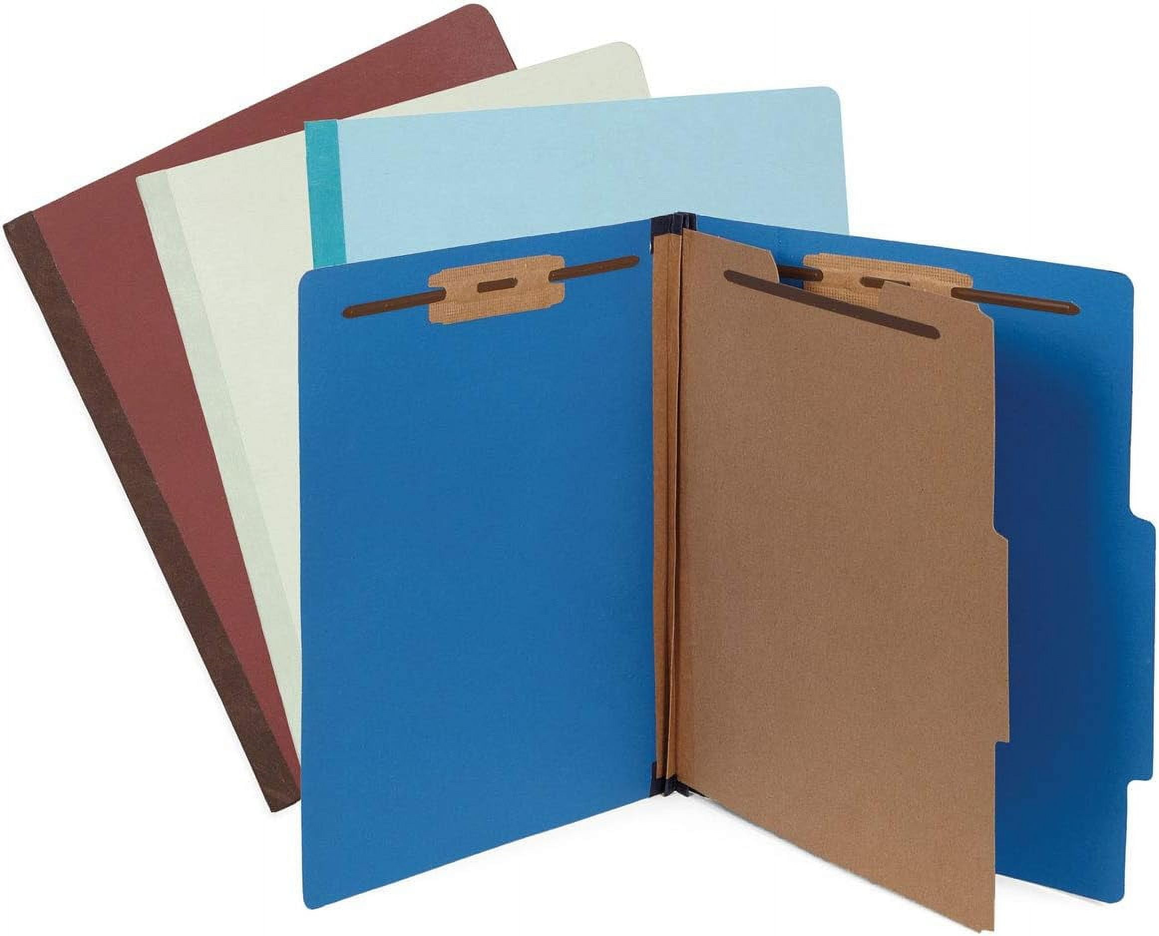 12 Pressboard Classification Folders 2 Dividers, Letter Size Office ...