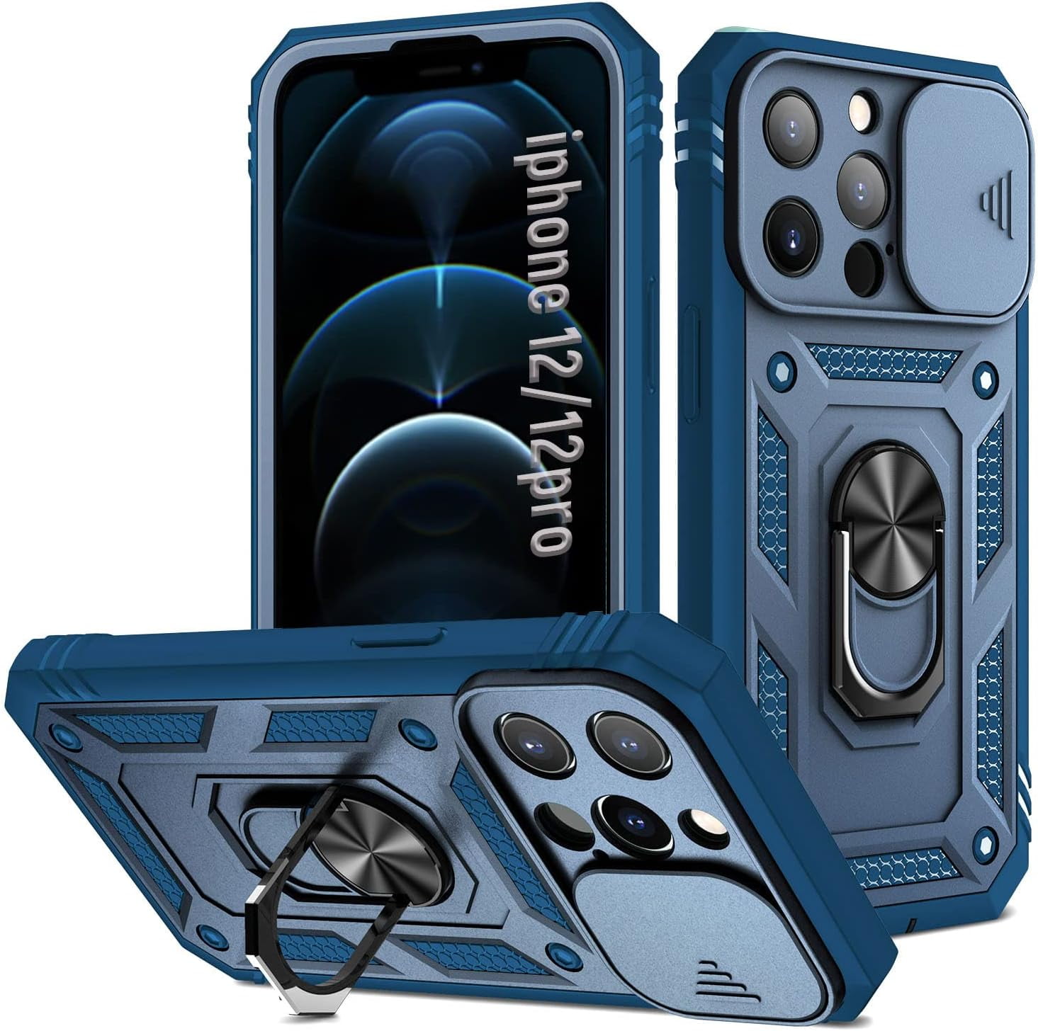 12 Pro Case for 12 Case for iPhone 12/12 Pro,with Stand Ring & Camera ...