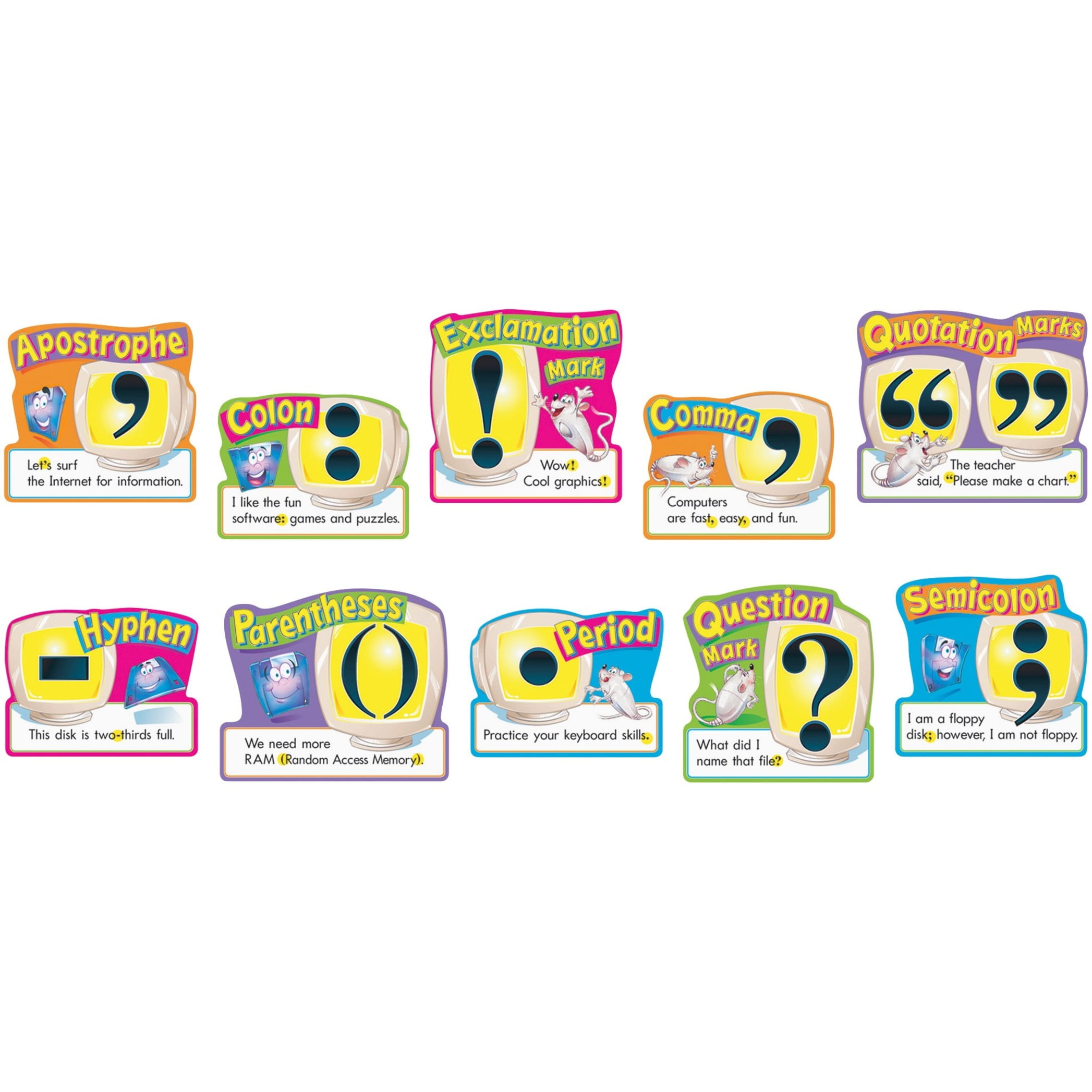 Trend 12" Punctuation Bulletin Board Set (tep-811) - Walmart.com