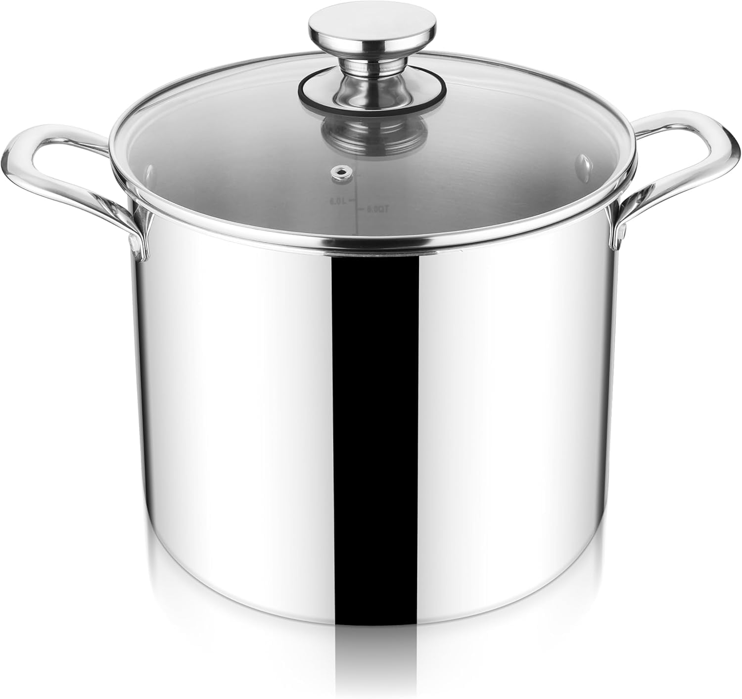 12 QT Stock Pot, Tri-ply 18/10 Stainless Steel Cooking Pot with Lid, 12 ...