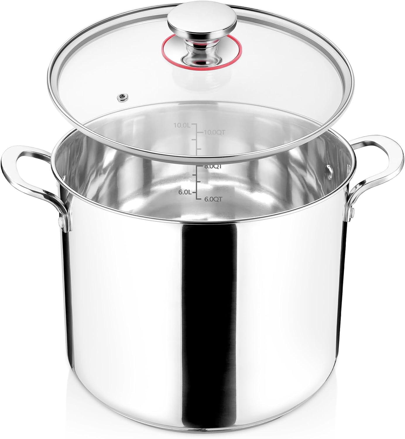 12 Quart 18/10 Stainless Steel Stock Pot with Lid - Large Soup Cooking Pot - Walmart.com