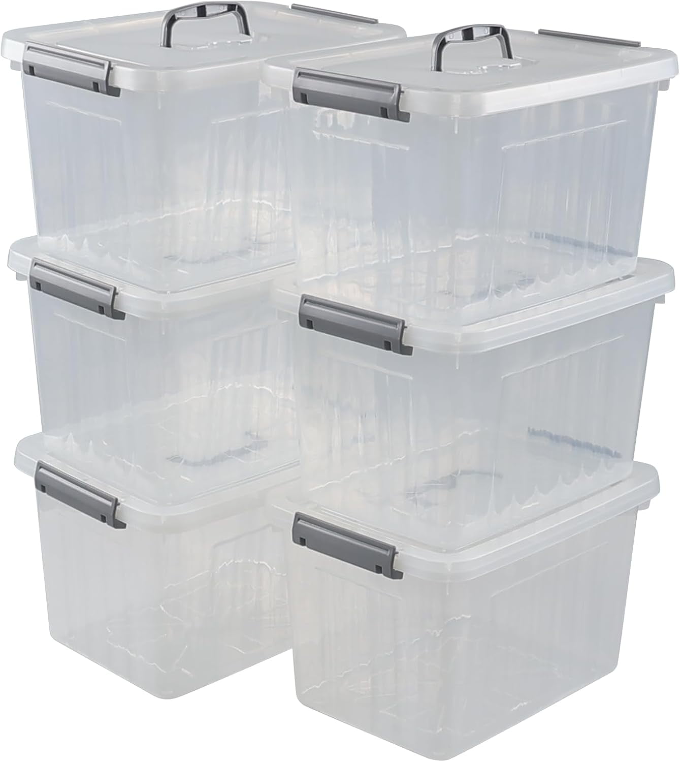 12 Quart Clear Plastic Latching Boxes, Plastic Storage Bins with ...