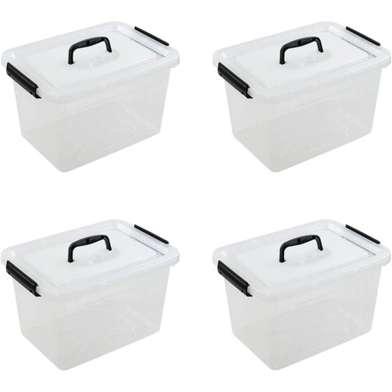 Free Shipping! 12 Quart Clear Storage Bin, Plastic Latching Box with ...