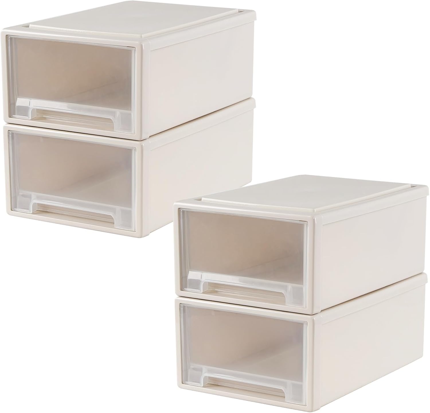 12 Quart Desktop Drawer Storage Unit, Plastic Stackable Storage Drawer ...