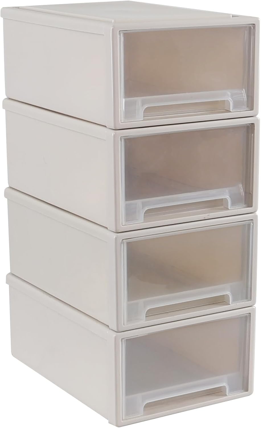 12 Quart Desktop Storage Organization Unit, 4 Pack Plastic Stacking ...