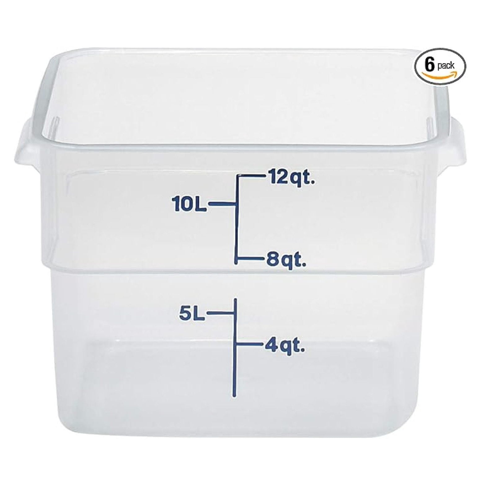 12 Quart Food Storage Containers - Case of 6 Polypropylene Kitchen ...