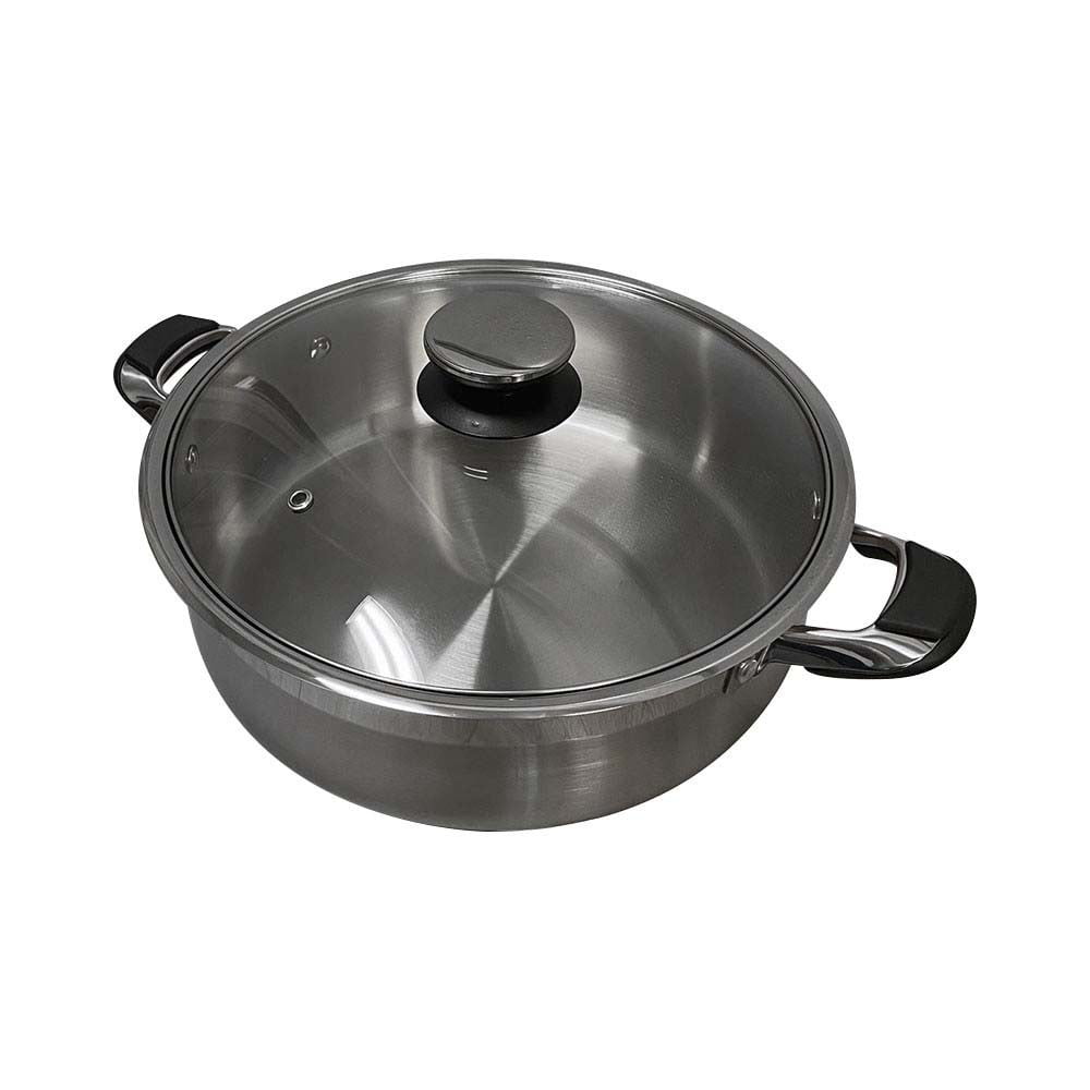 12 Quart High Quality Stainless Steel Low Pot With Lid Capsule Base ...