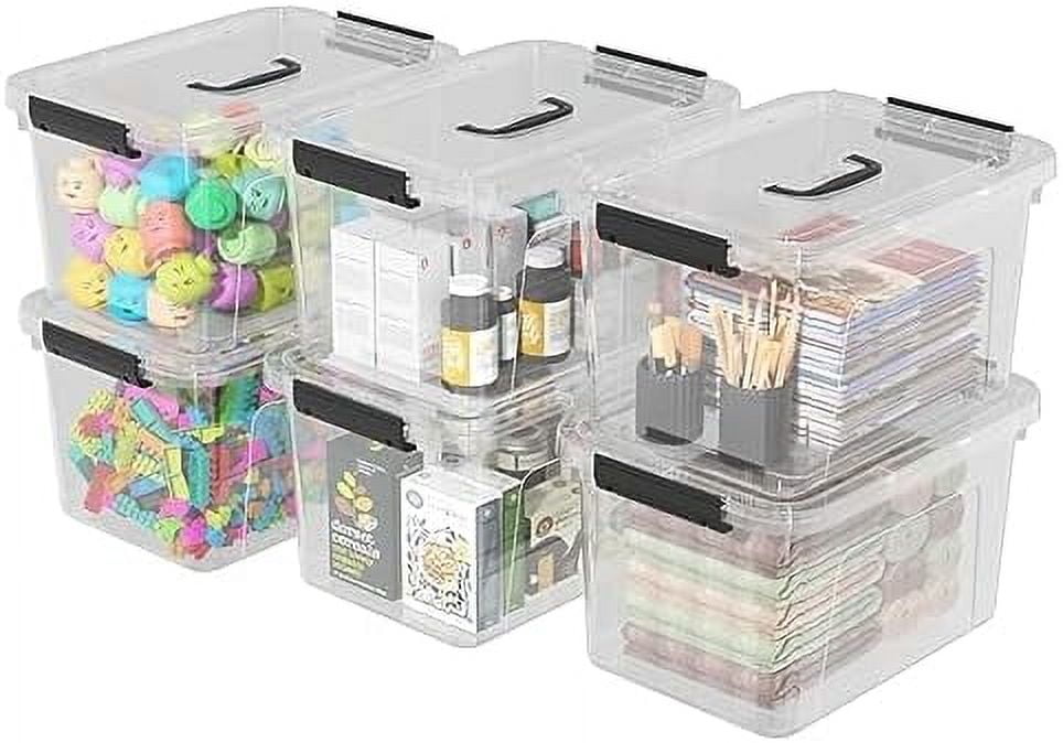 12 Quarts Clear Tote Boxes, Plastic Storage Bins with Lids and Handles ...