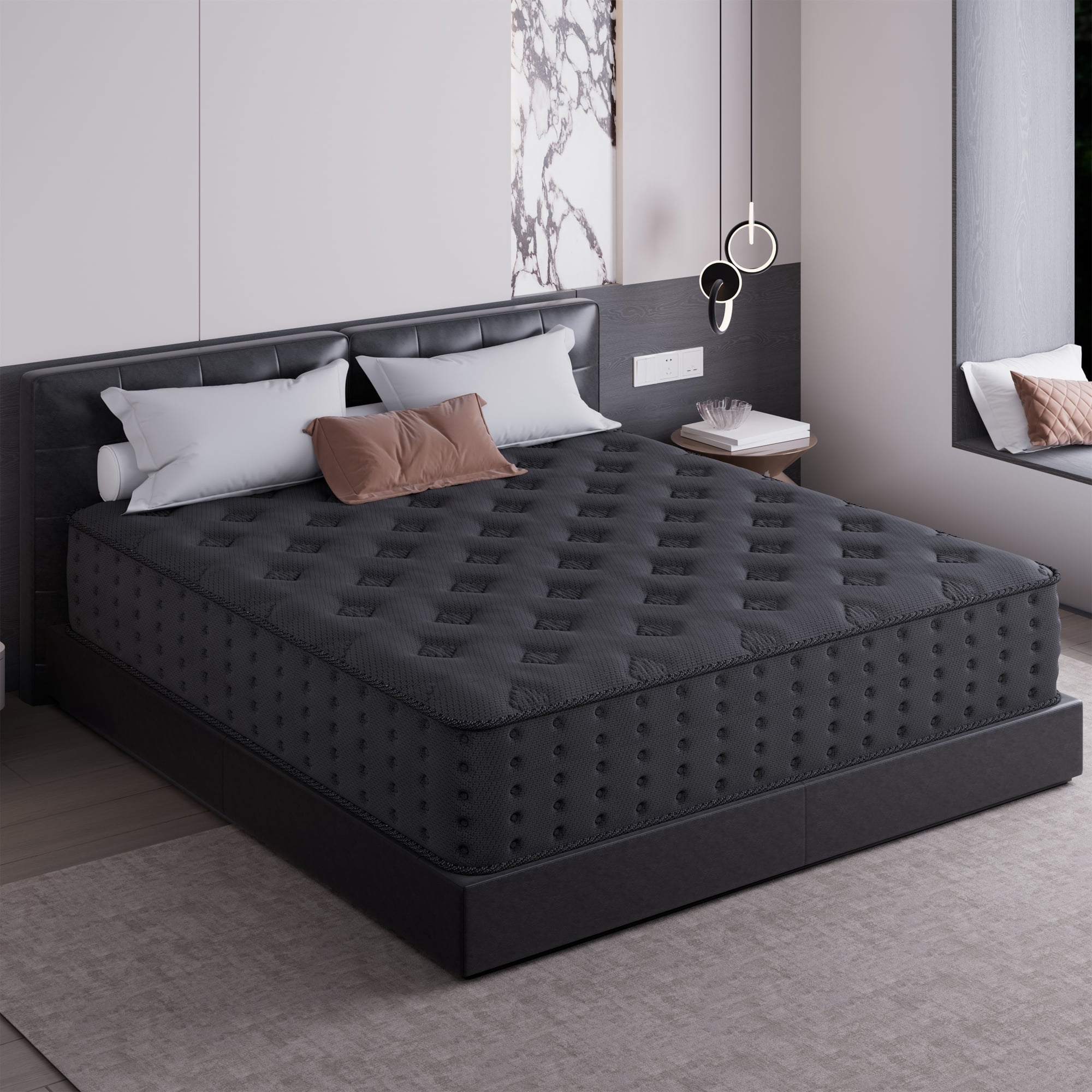 Tryagat 12” Queen Hybrid Mattress in a Box, Medium Firm Queen Size ...