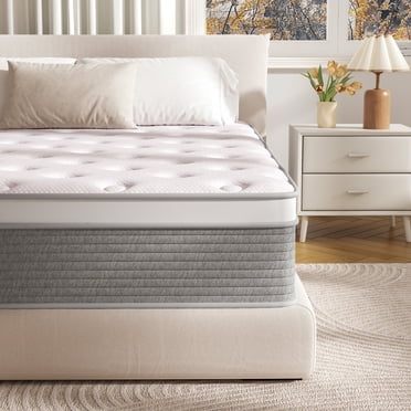 QUEEN ROSE 12'' Full Size Hybrid Firm Mattress, Gel Memory Foam ...