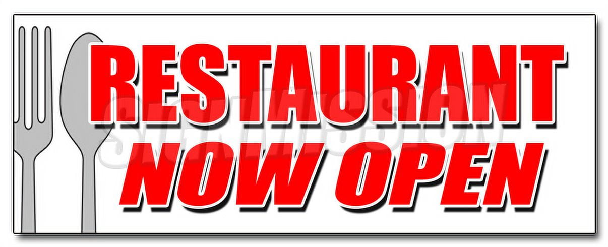12" RESTAURANT NOW OPEN DECAL sticker grand opening new management ...