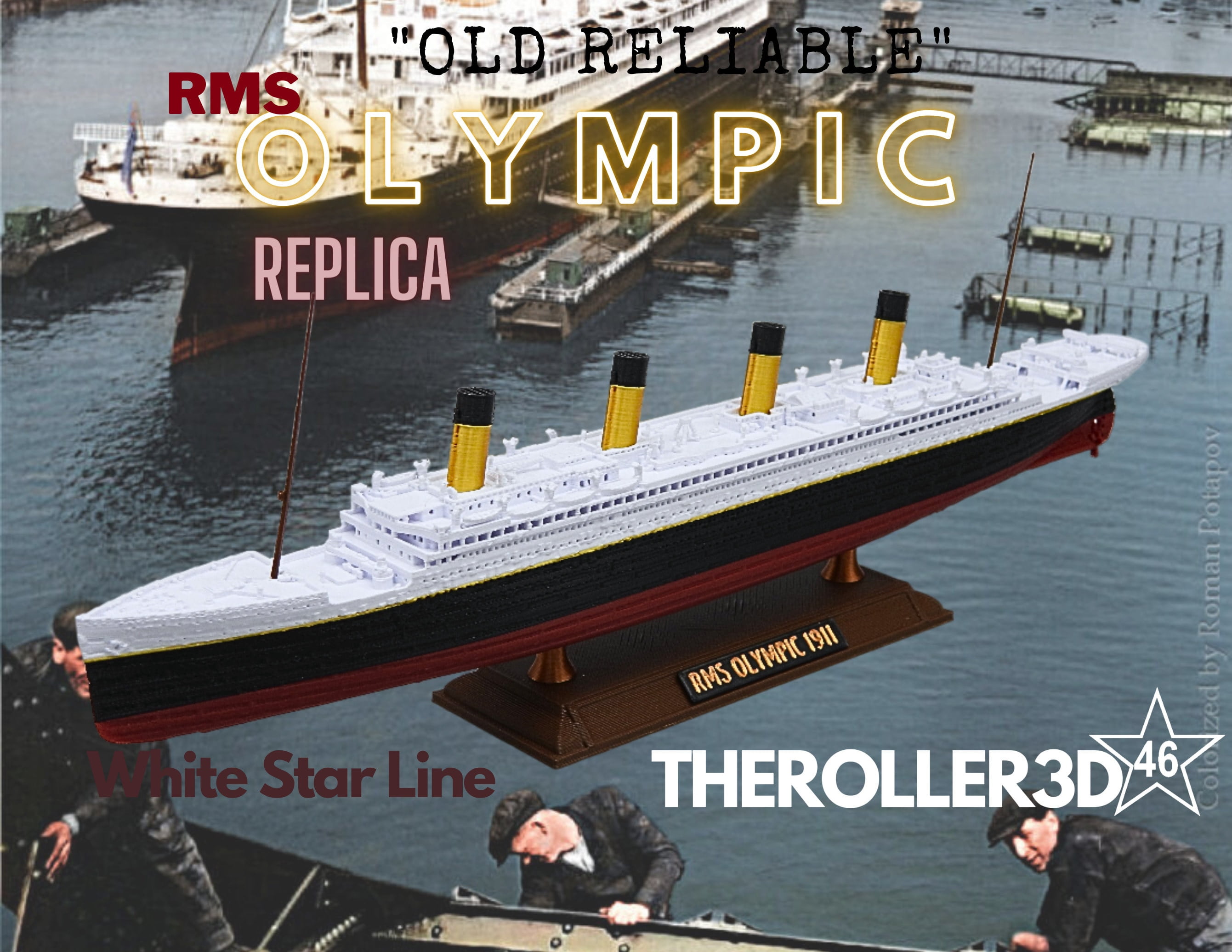 12" RMS Olympic Model, Highly Detailed Multicolor Replica by ...