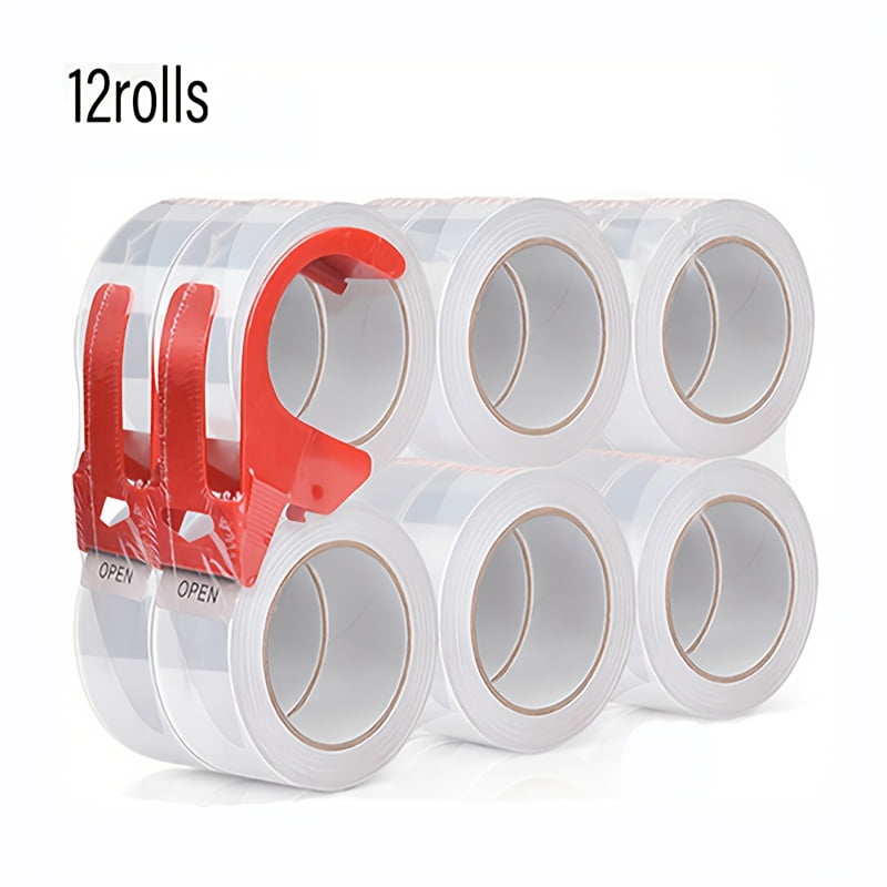 12 ROLLS Heavy-Duty Packing Tape - Strong Adhesion Clear Packing Tape ...