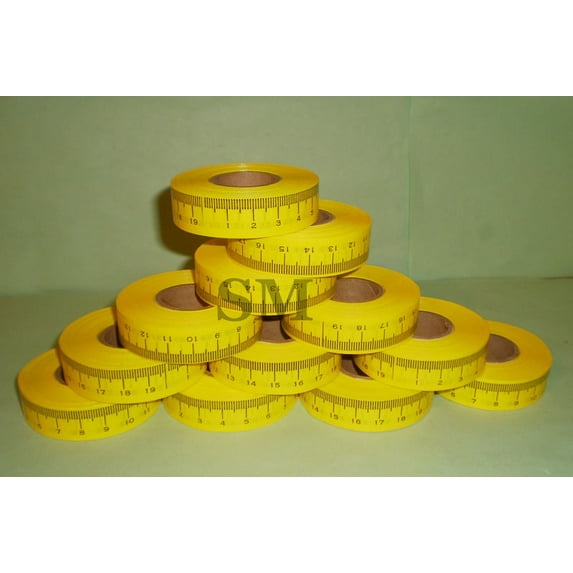 12 ROLLS TABLE STICKER MEASUREING ADHESIVE TAPE RULER PLASTIC READ IN ...