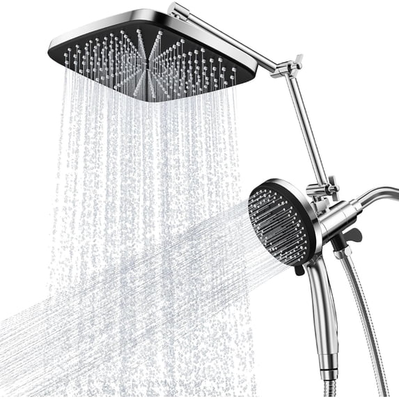 12" Rain Shower with 4.7" 9-Mode Handheld Combo, High Shower Heads with ...
