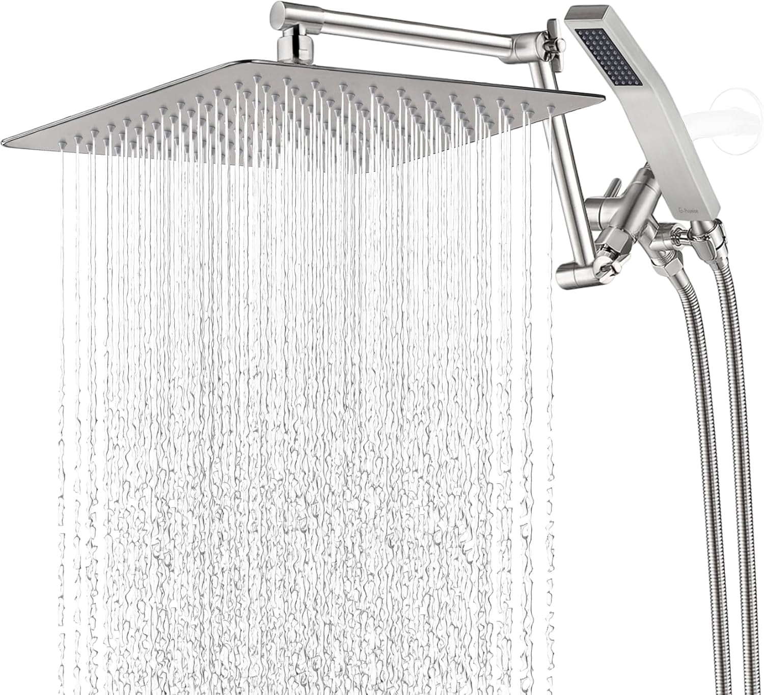 12 Rainfall Shower with Handheld Combo, 3 Settings Diverter, Adjustable ...